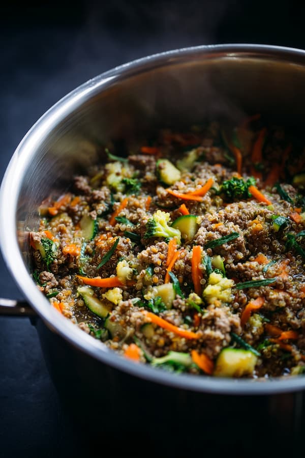 large batch of homemade dog food cooking - I-Love-Cavaliers.com